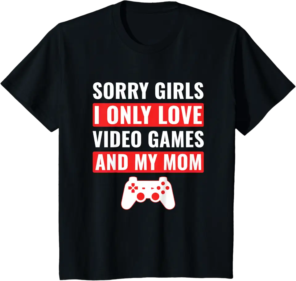 Funny Gamer Controller Love Mom Quote Youth Short Sleeve T-Shirt ...