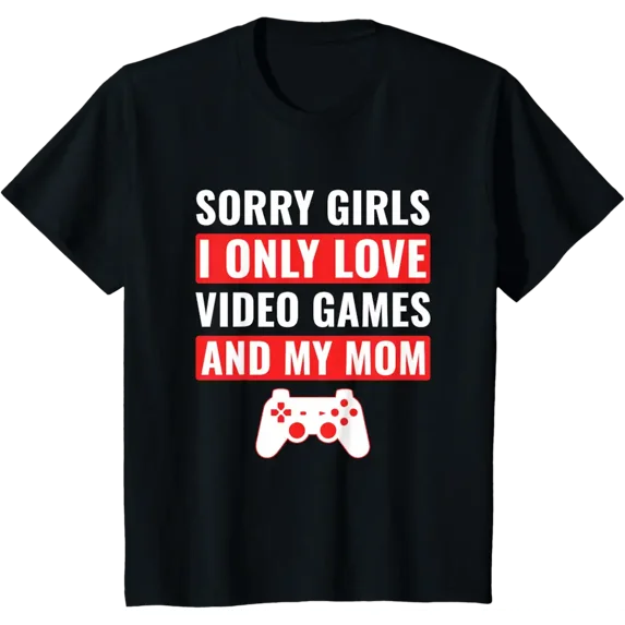 Funny Gamer Controller Love Mom Quote Youth Short Sleeve T-Shirt ...