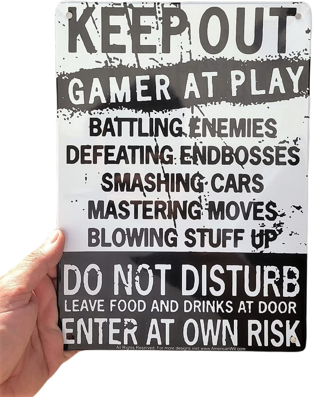 Funny Gamer Decor, 'Keep Out Gamers Only' 12" x 8" Tin Signs, Gaming Do ...
