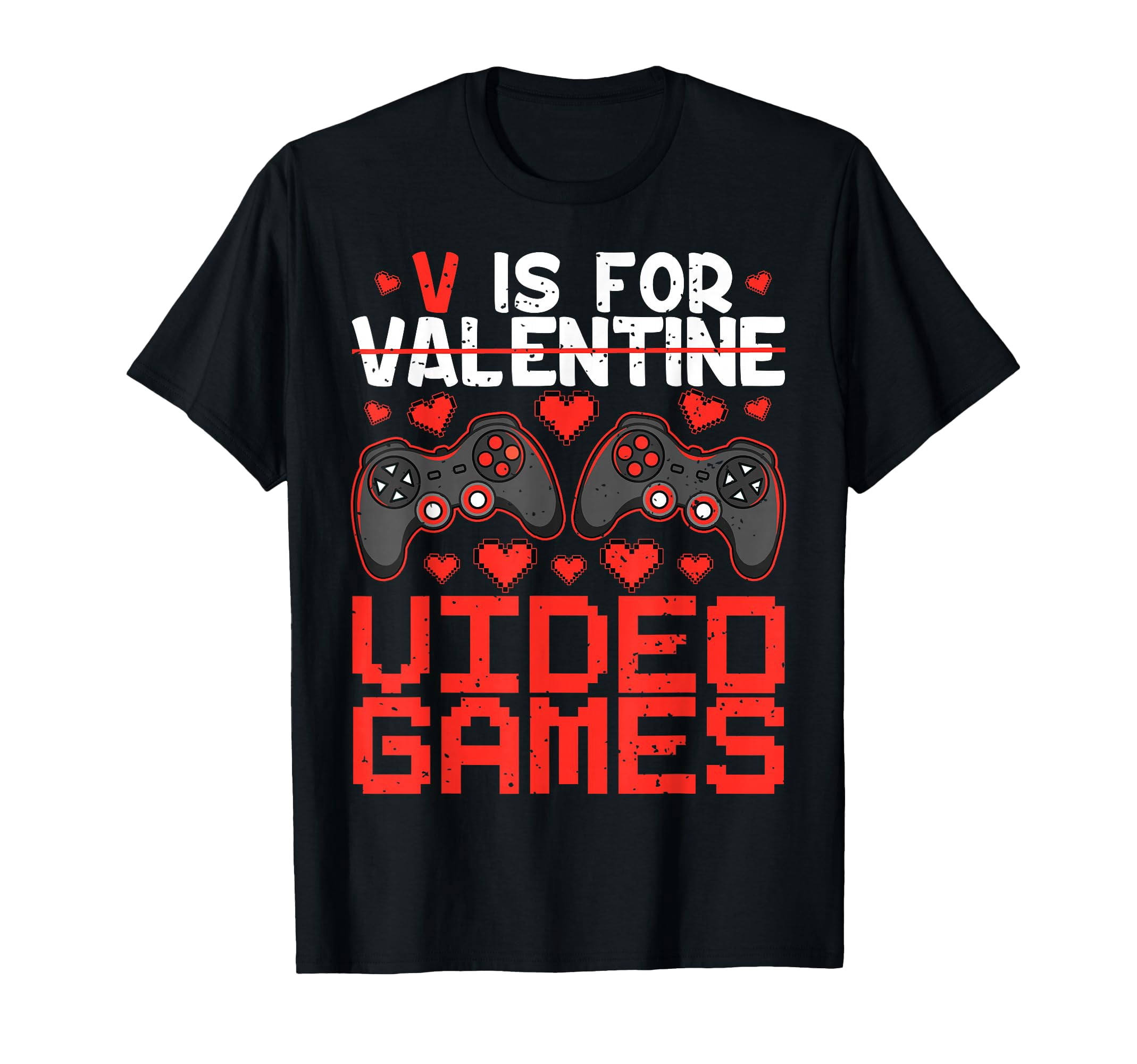 Funny Gamer T-Shirt with Video Game Controllers and Hearts for ...
