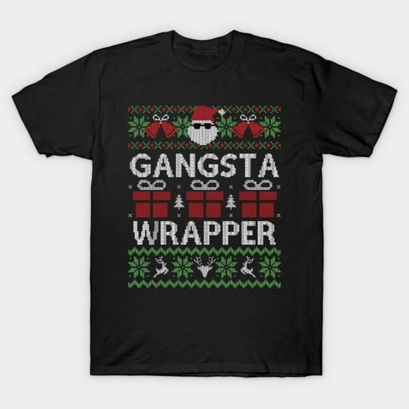 Funny Gangsta Wrapper Funny Christmas Sweater Rap Parody Graphic ...