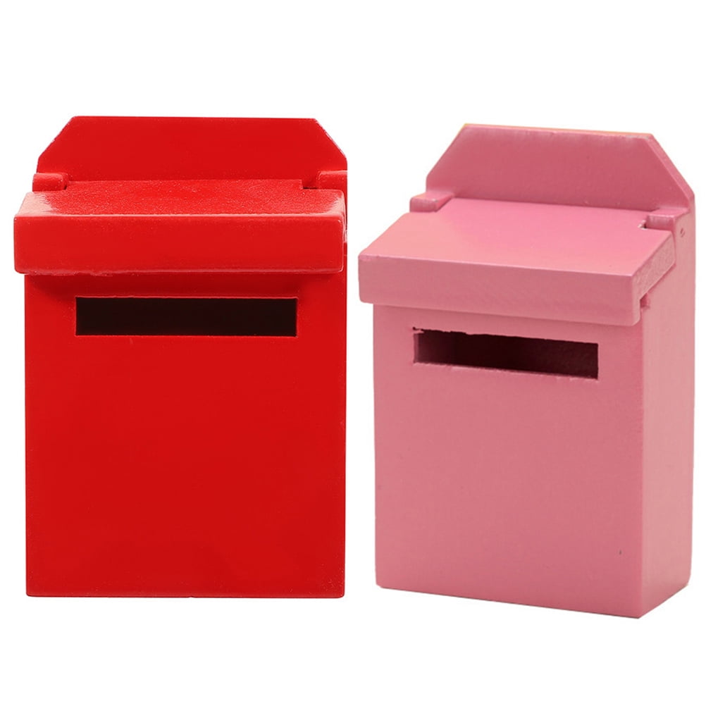 Wooden Mini Mailbox Figurine for Home Use Lightweight and Realistic 2 ...