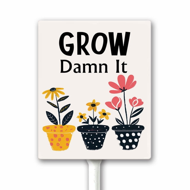 Funny Garden Decor Grown Damn It Garden Metal Signs Outside Gardening ...