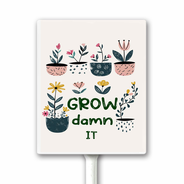 Funny Garden Decor Grown Damn It Garden Metal Signs Outside Gardening ...