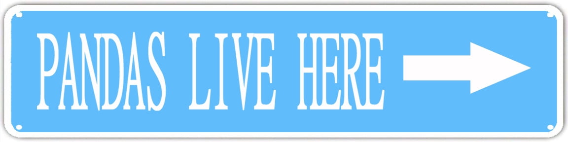 Funny Garden Signs Pandas Live Here Street Metal Tin Sign For Home Wall ...