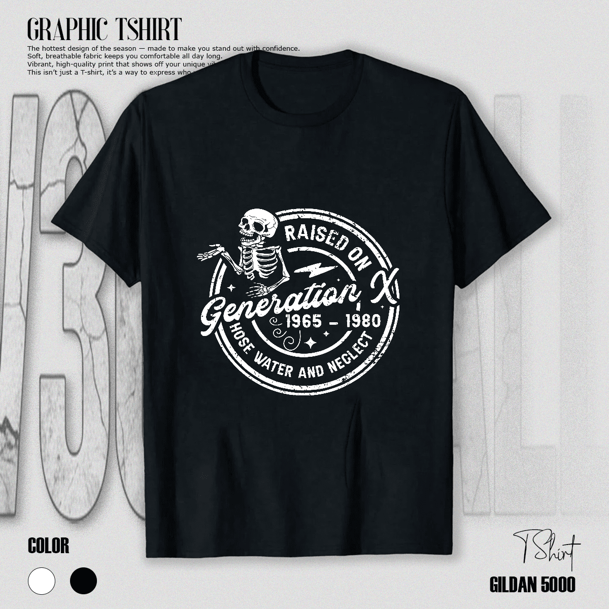 Funny Gen X Humor Raised On Hose Water And Neglect Retro Sarcasm Unisex ...