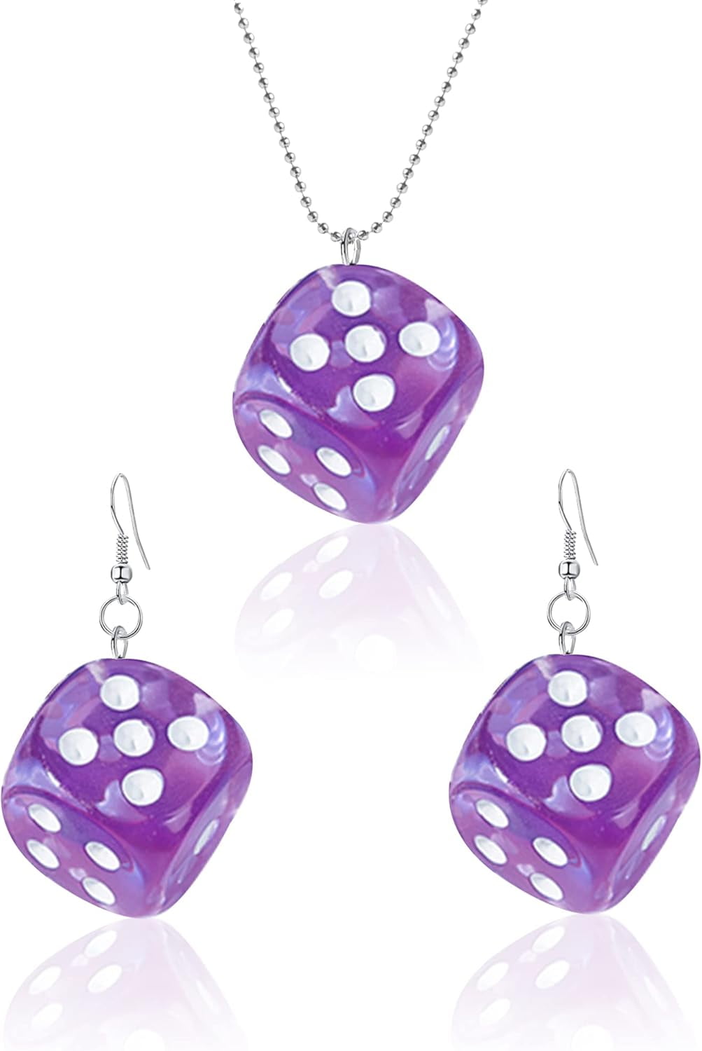 Funny Geometric 3D Dice Dangle Earrings Simulation Sieve Resin Cube ...