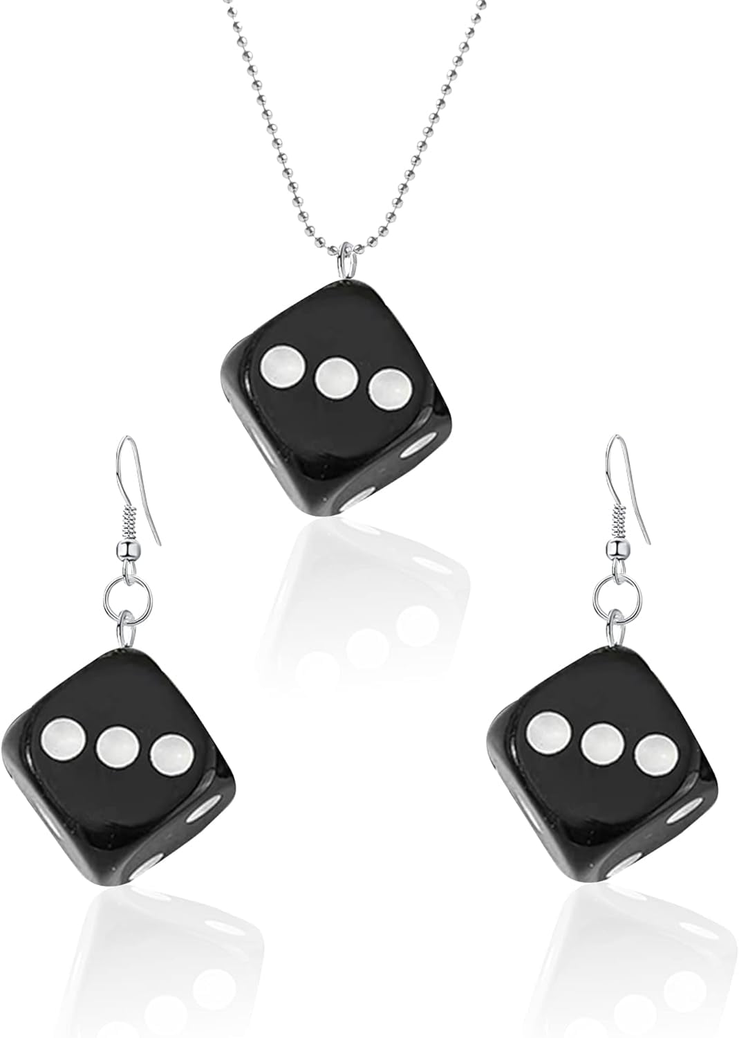 Funny Geometric 3D Dice Dangle Earrings Simulation Sieve Resin Cube ...