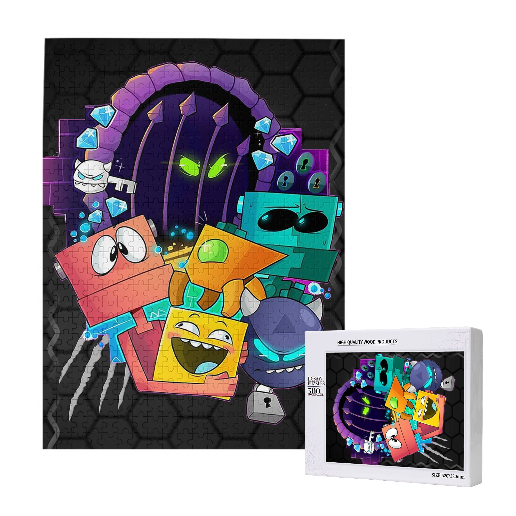 Funny Geometry Dash 500 Piece Jigsaw Puzzle for Families Challenging ...