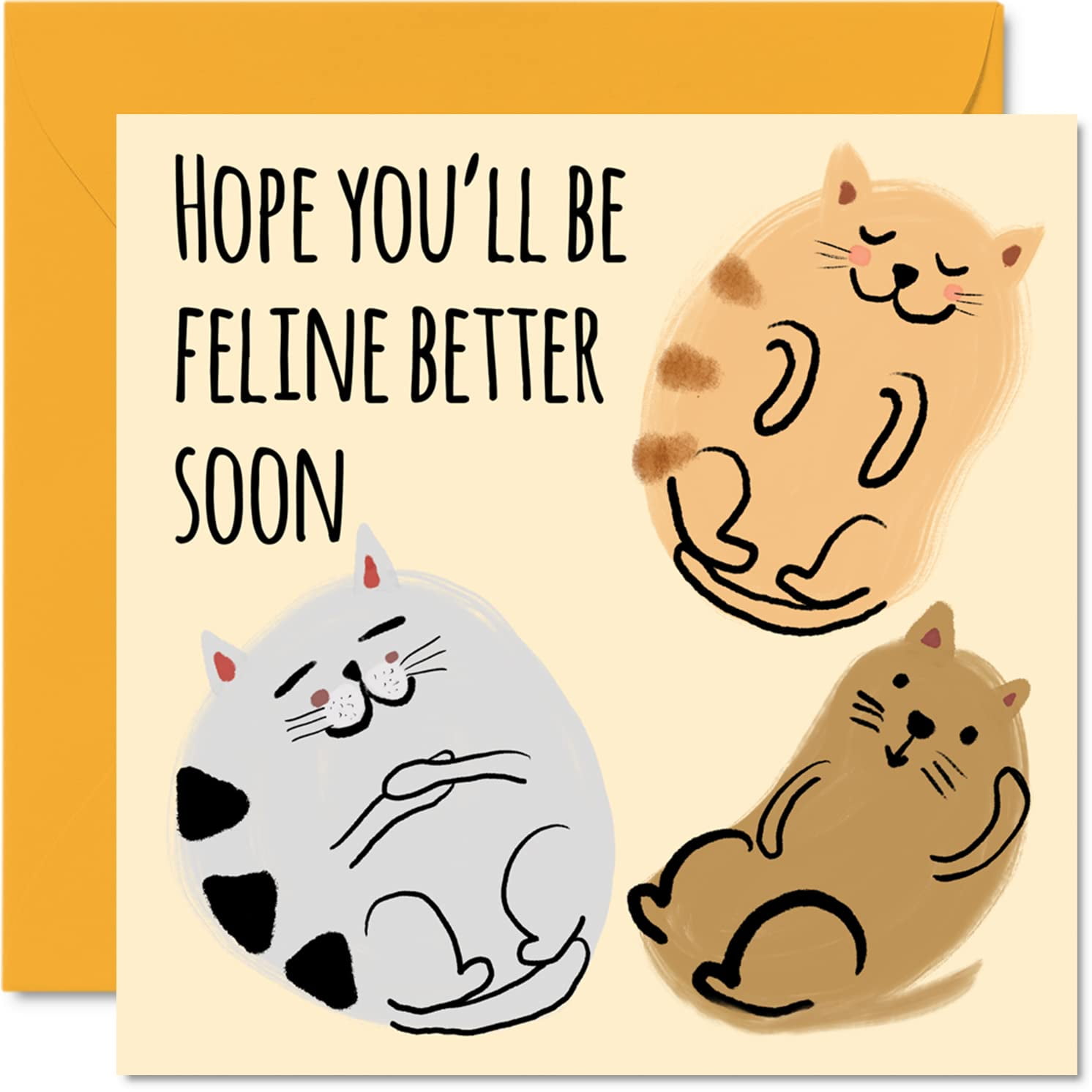 Funny Get Well Soon Cards for Women - Cat Feline Better - Get Well ...