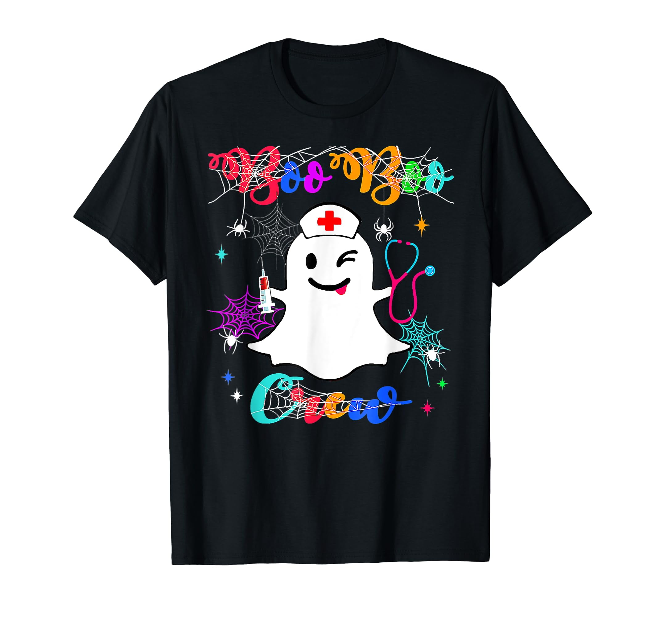 Funny Ghost EMS EMT Paramedic Nurse Halloween Boo Boo Crew T-Shirt ...