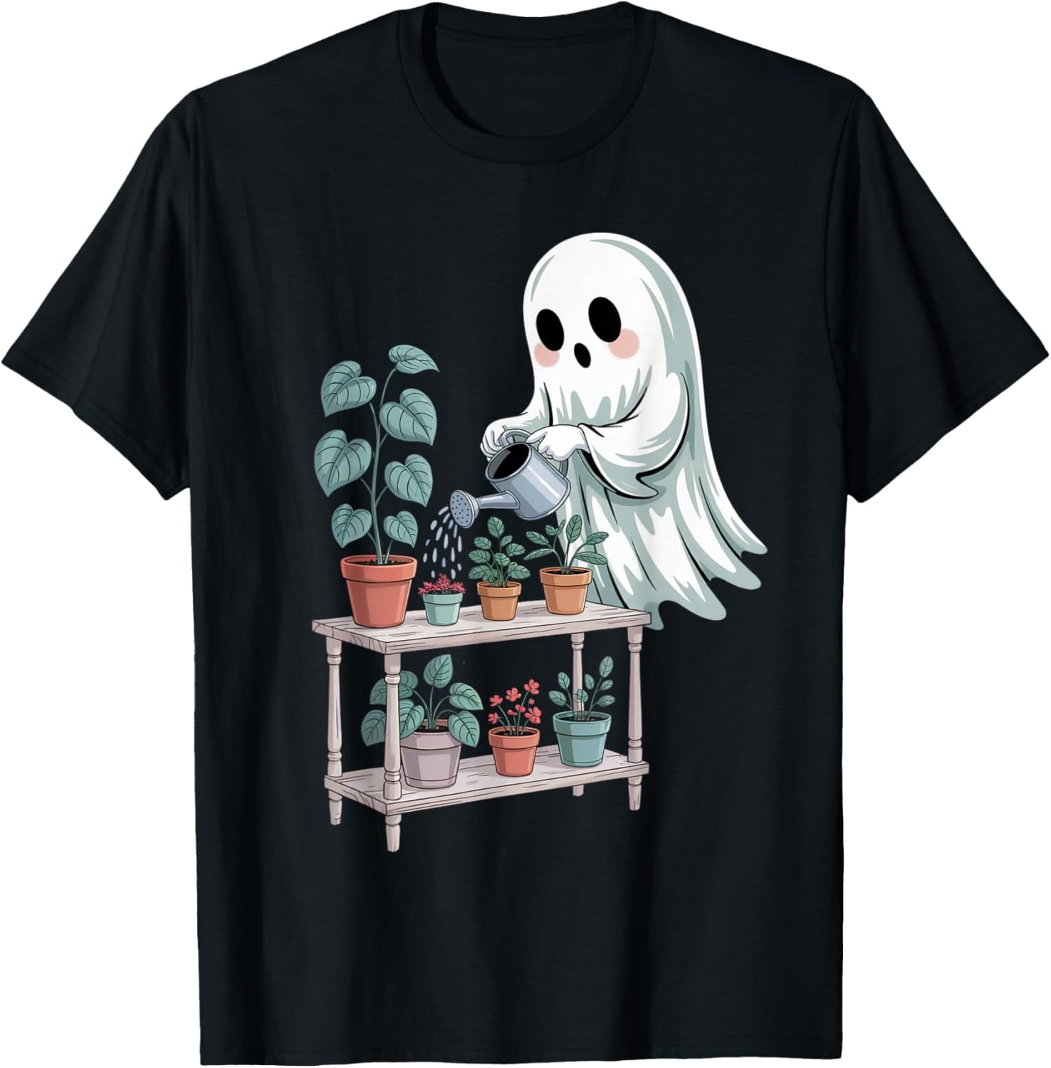 Funny Ghost Plants Spooky Season Botanical Humor Ghost Flora T-Shirt ...