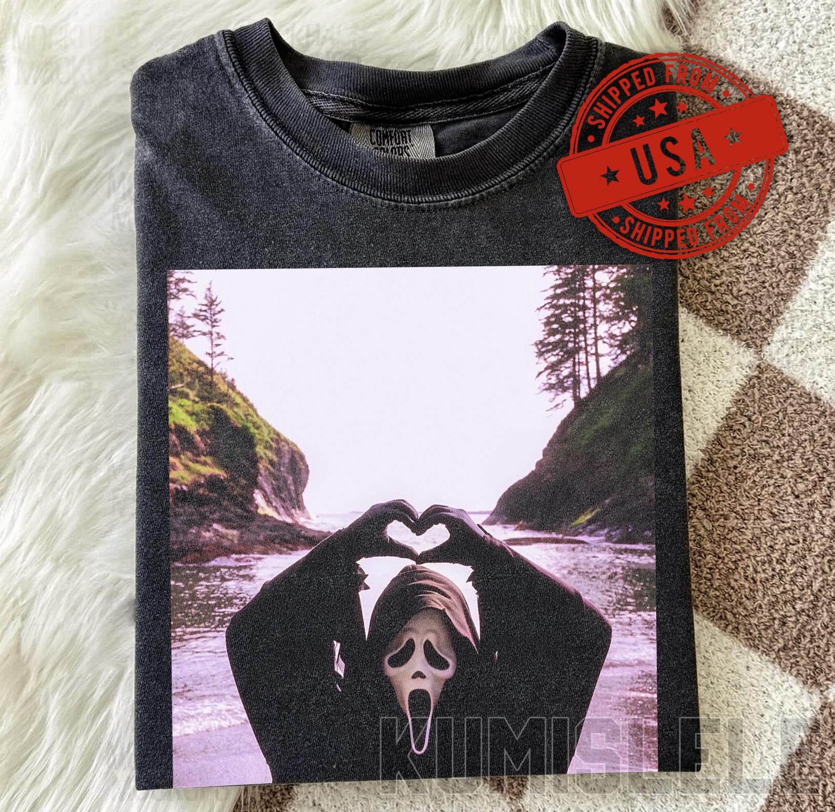 Funny Ghostface Valentine T-Shirt, Scream Movie Heart Hands Tee, Cute ...