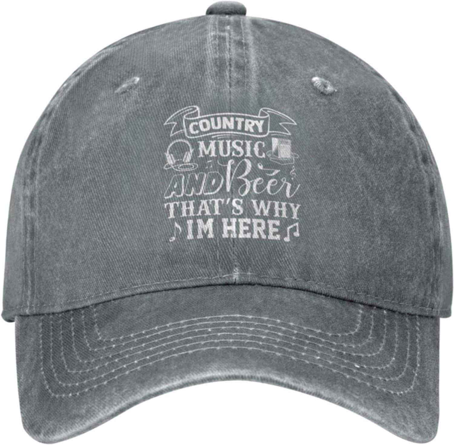 Funny Gift Hat Country Music and Beer That's Why I'm Here Caps Men ...
