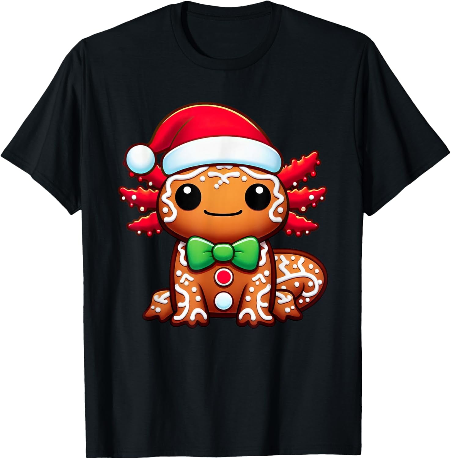 Funny Gingerbread Man Axolotl Christmas Womens Mens T-Shirt - Walmart.com