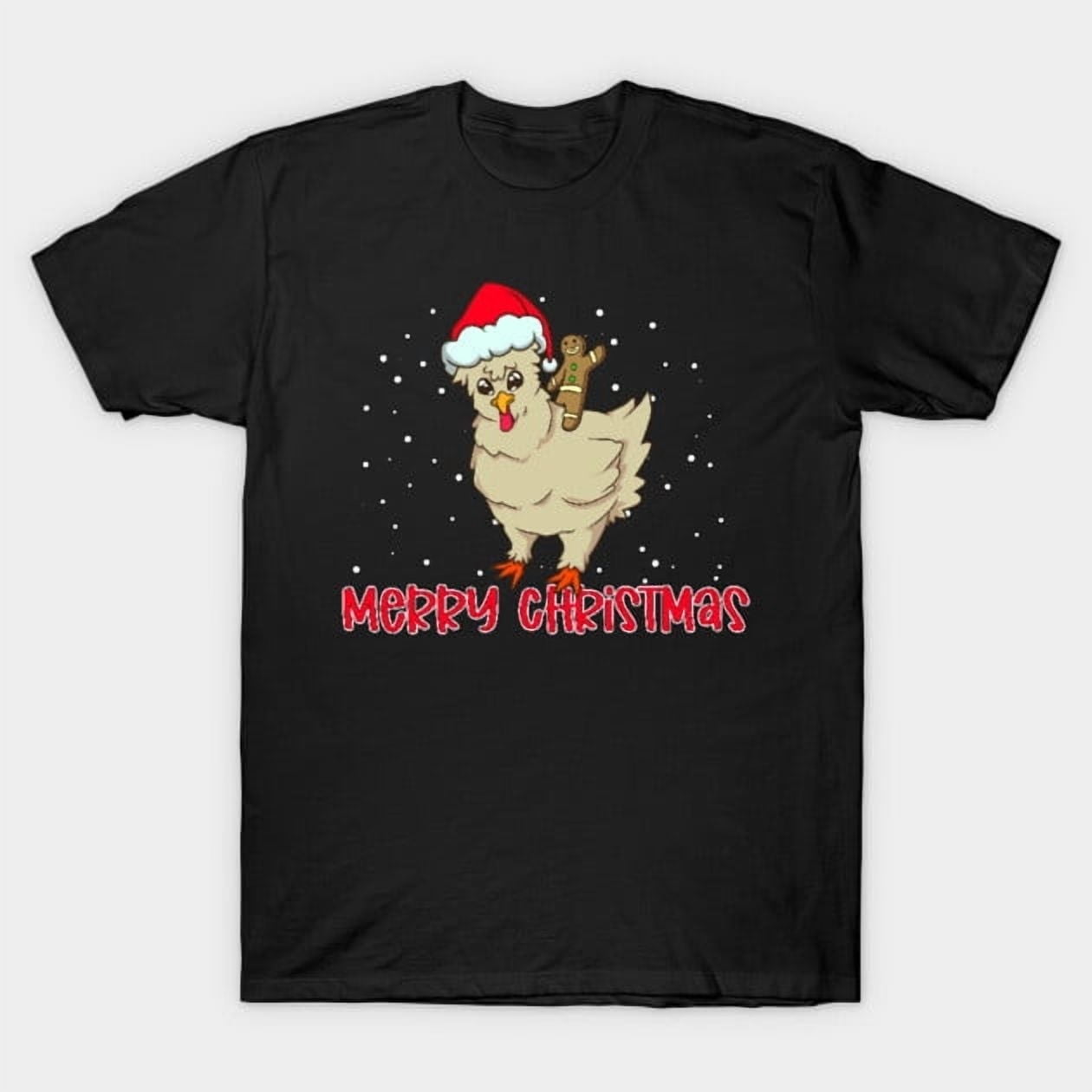 Funny Gingerbread Man Riding a Merry Christmas Chicken Graphic, H27481 ...