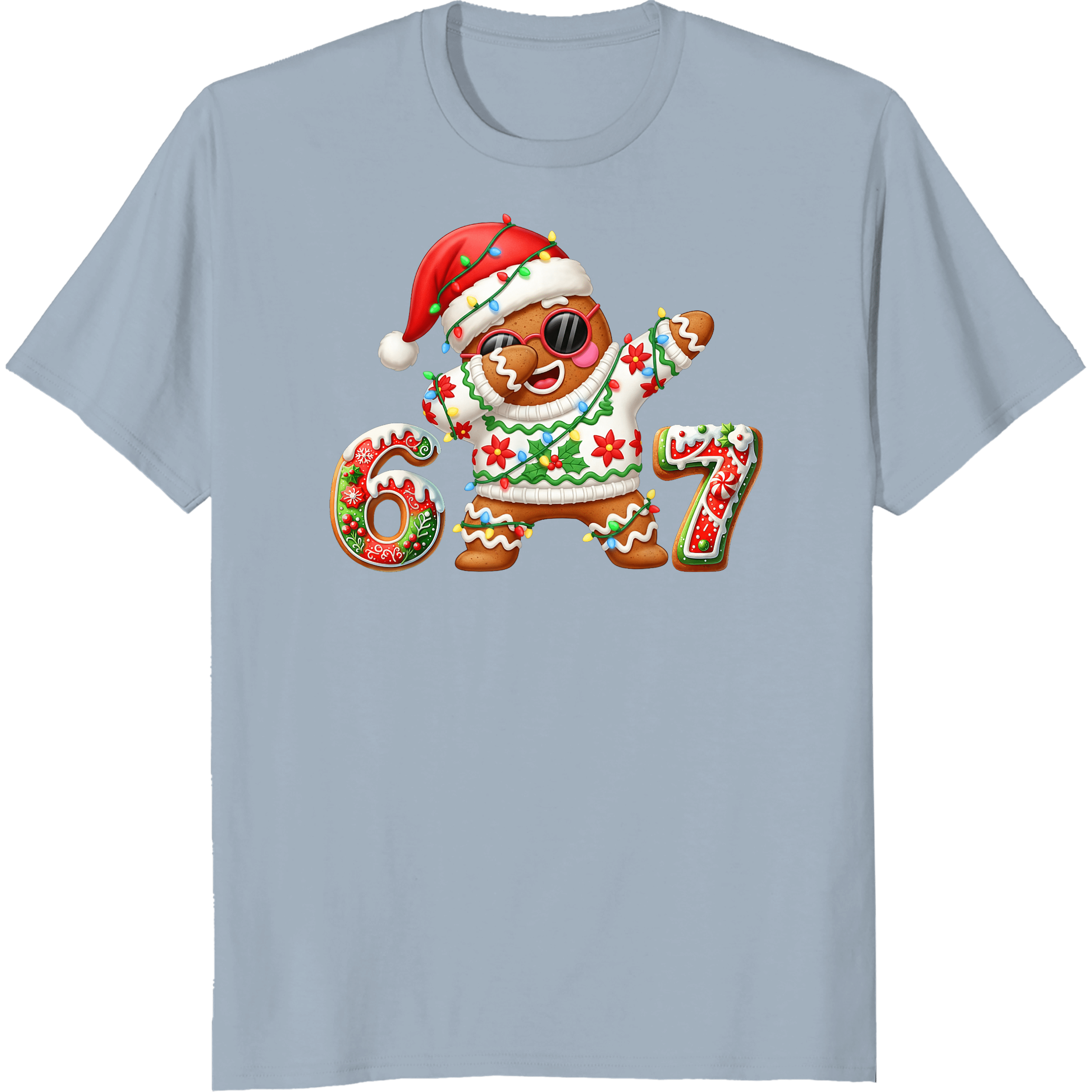 Funny Gingerbread Six Seven 67 Ice Cream Drip Christmas Boys T-Shirt ...