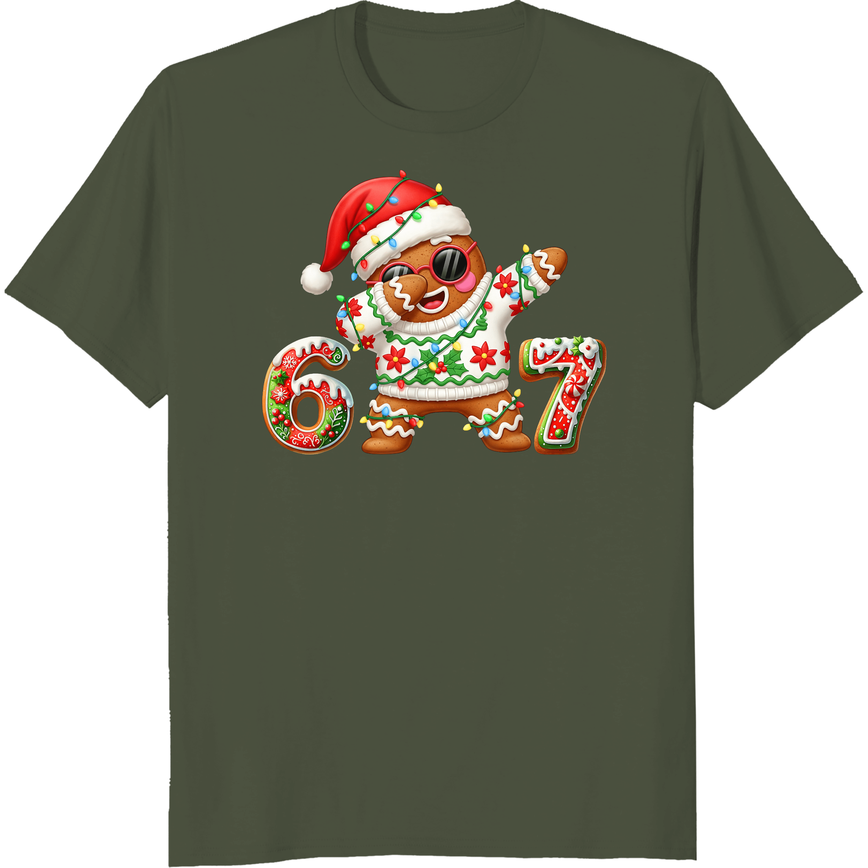 Funny Gingerbread Six Seven 67 Ice Cream Drip Christmas Boys T-Shirt ...