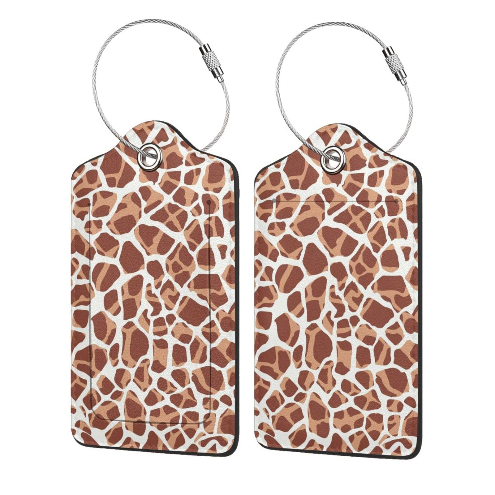 Funny Giraffe Animal Print Luggage Tags for Suitcase PU Privacy Cover ...