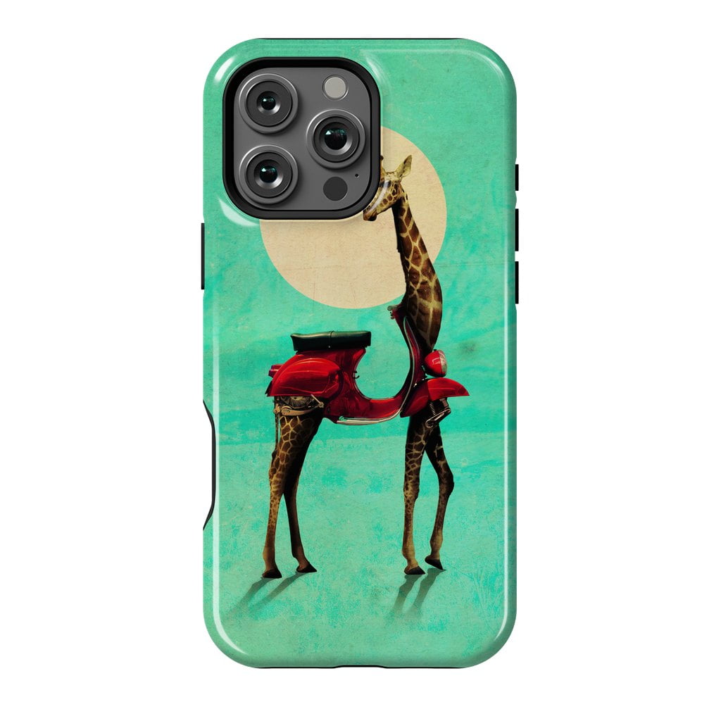 Funny Giraffe On Scooter Phone Case for iPhone 11 12 13 14 15 16 Pro ...