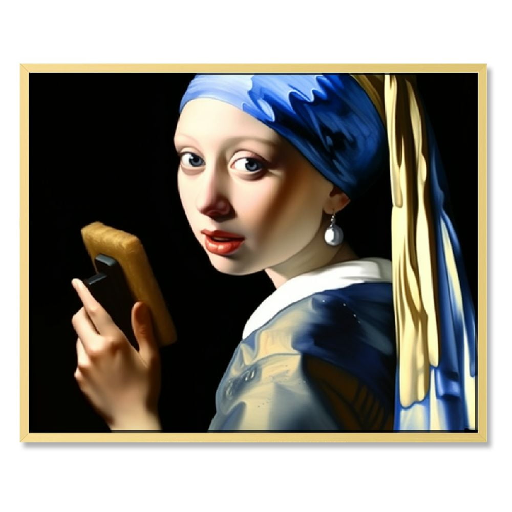 Funny Girl With a Pearl Earring Unframed Wall Art Print - Altered ...