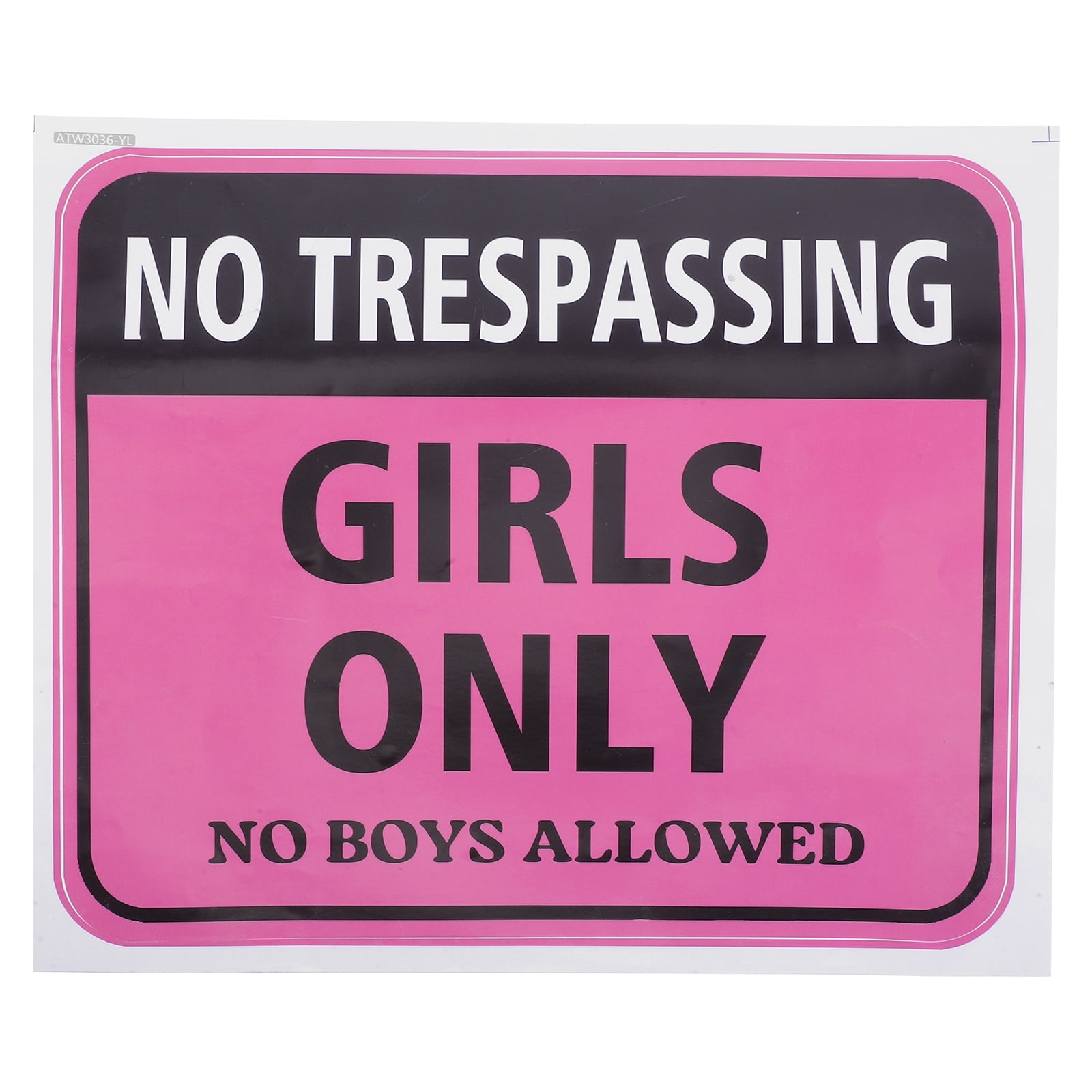 Funny Sign No Trespassing Sign PVC Pink Girls Bedroom Wall Decor Self ...
