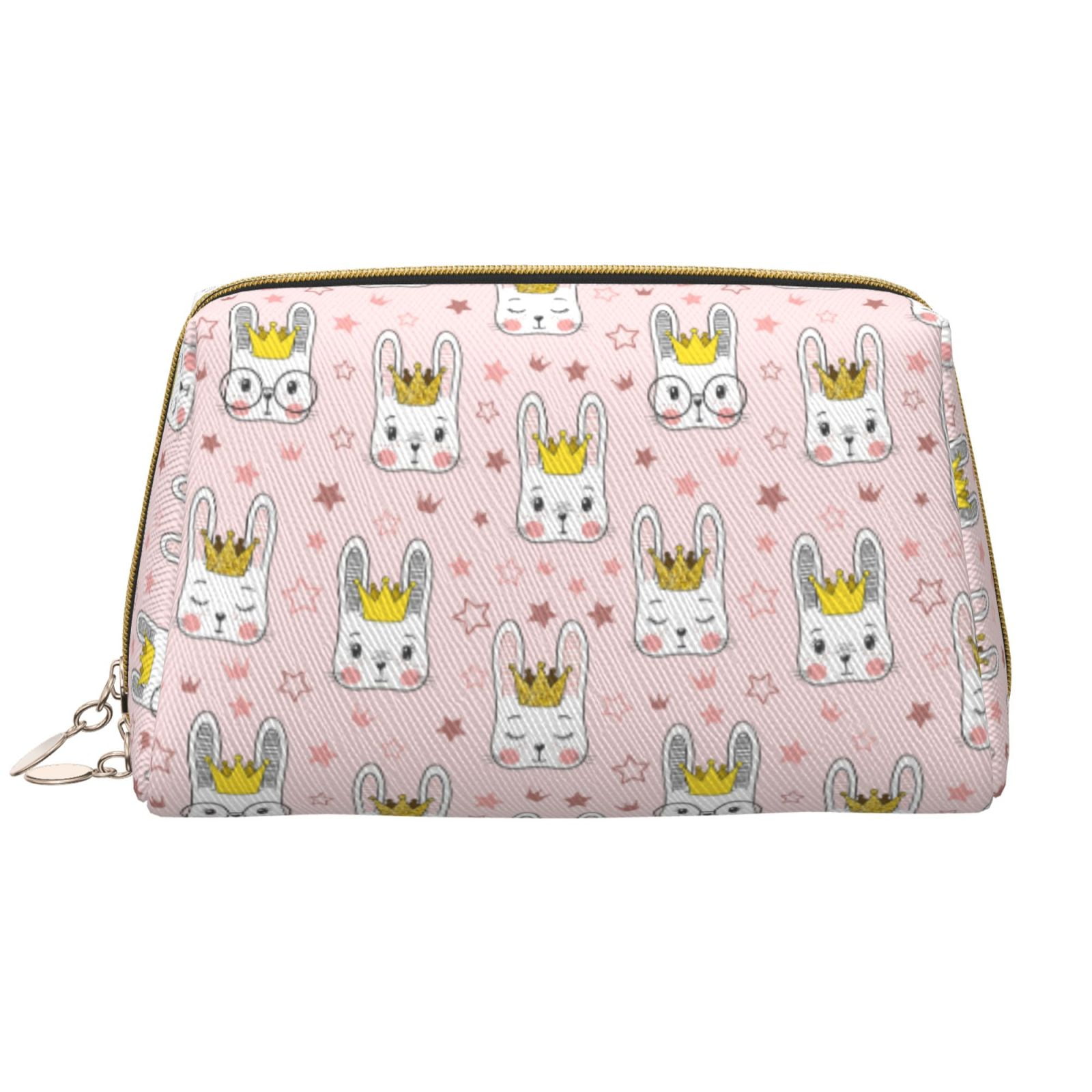 Funny Glasses Crown Cute Rabbit Makeup Bag, Large Capacity Cosmetic Bag ...