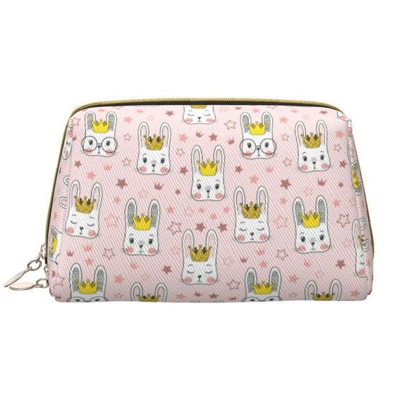 Funny Glasses Crown Cute Rabbit Makeup Bag, Large Capacity Cosmetic Bag ...