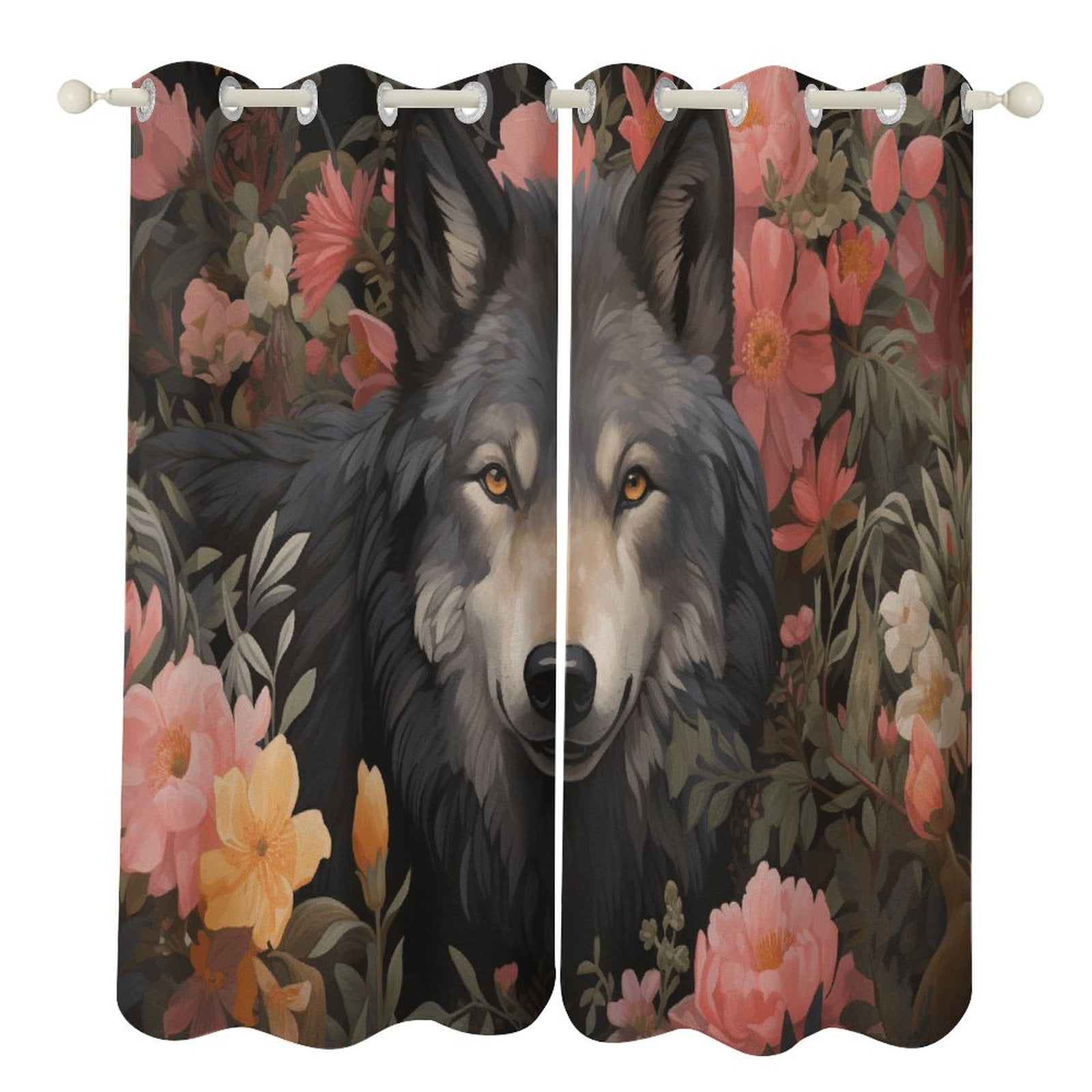 Funny Glasses Wolf Modern Window for Living Room Curtains for Child ...