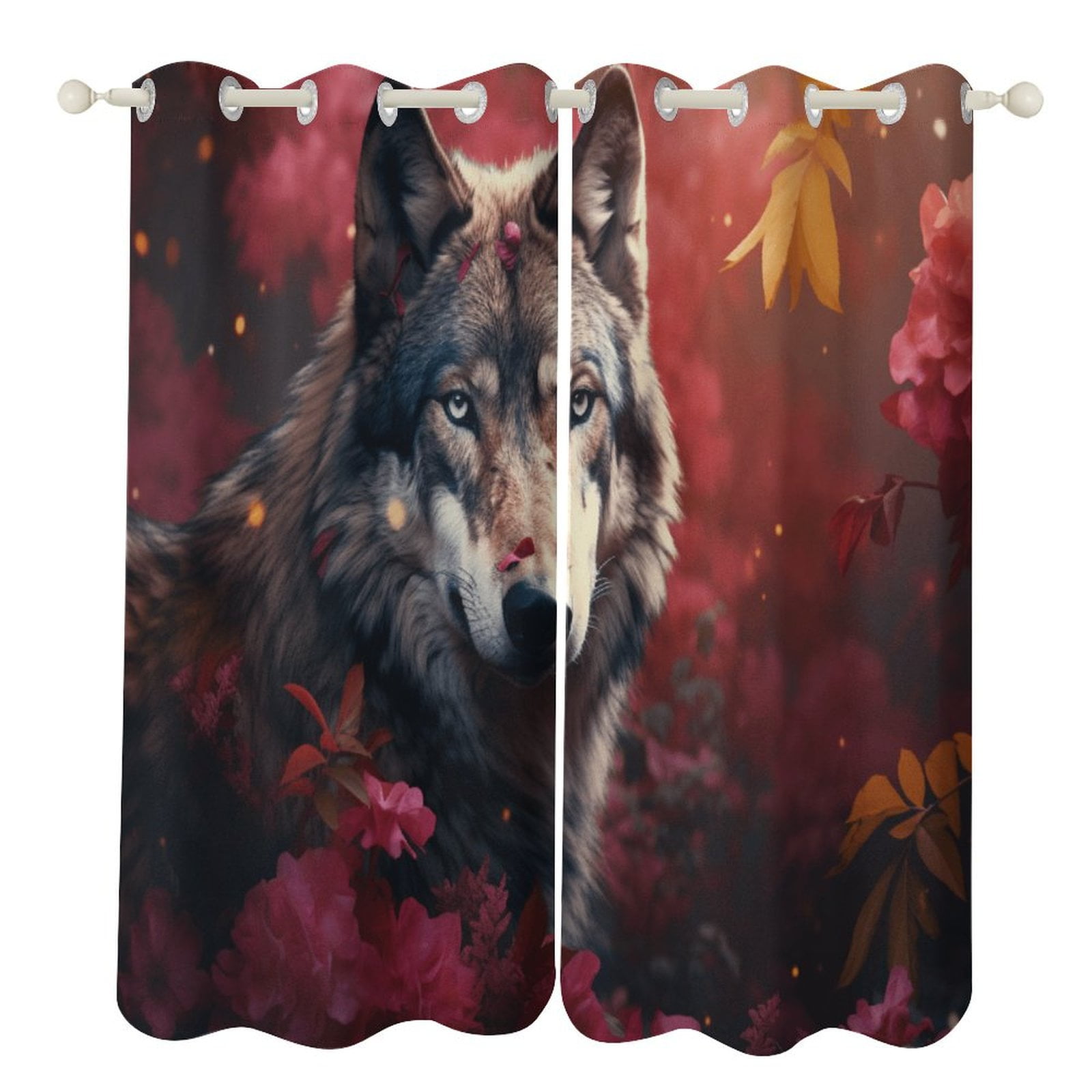 Funny Glasses Wolf Modern Window for Living Room Curtains for Child ...
