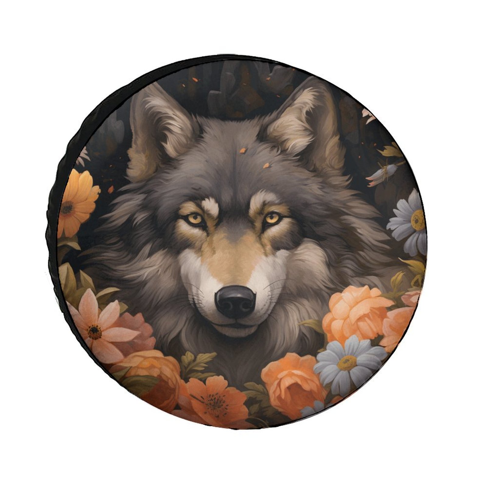 Funny Glasses Wolf Spare Tire Cover, Weather Resistant Vinyl Wheel ...