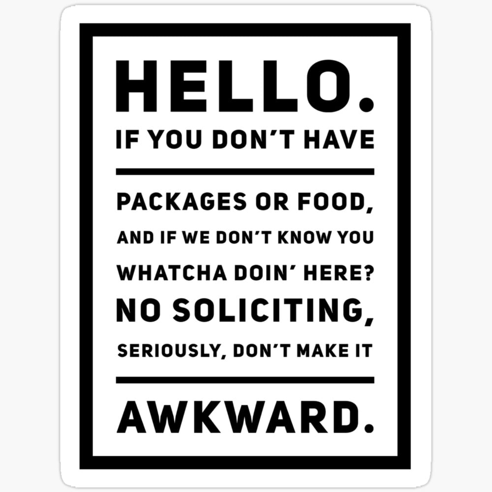 Funny Go Away No Soliciting House Dã©Cor Decoration Outdoor Sticker ...