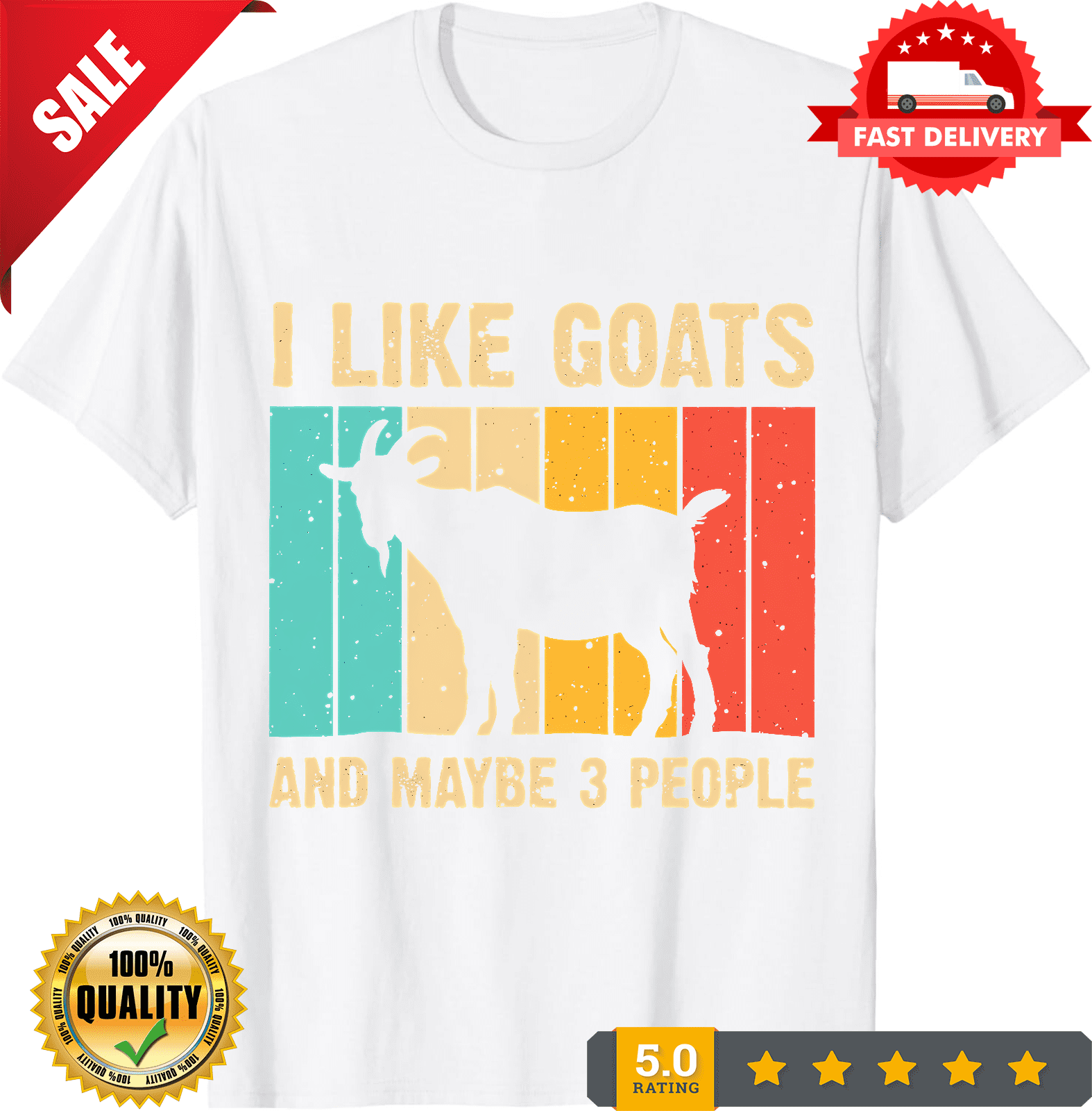 Funny Goat Art For Men Women Kids Farming Goat Lover Stuff Unisex Youth ...