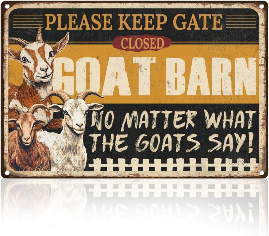 AociSuki Funny Goat Barn Sign Farmhouse Wall Decor Please Keep Gate ...