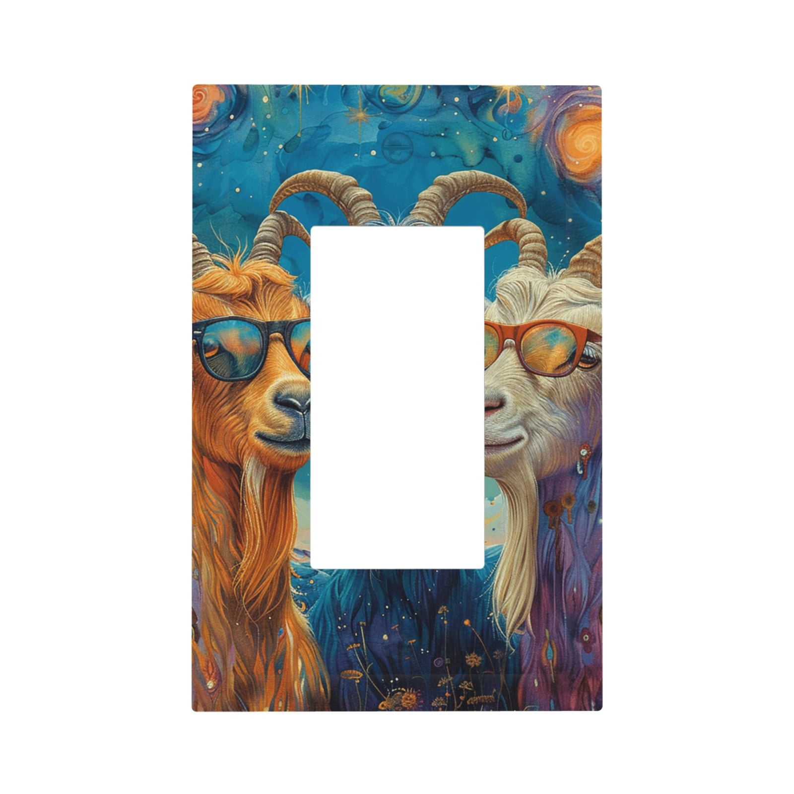 Funny Goat Family Psychedelic Art Single Gang Wall Plate 1 Gang ...