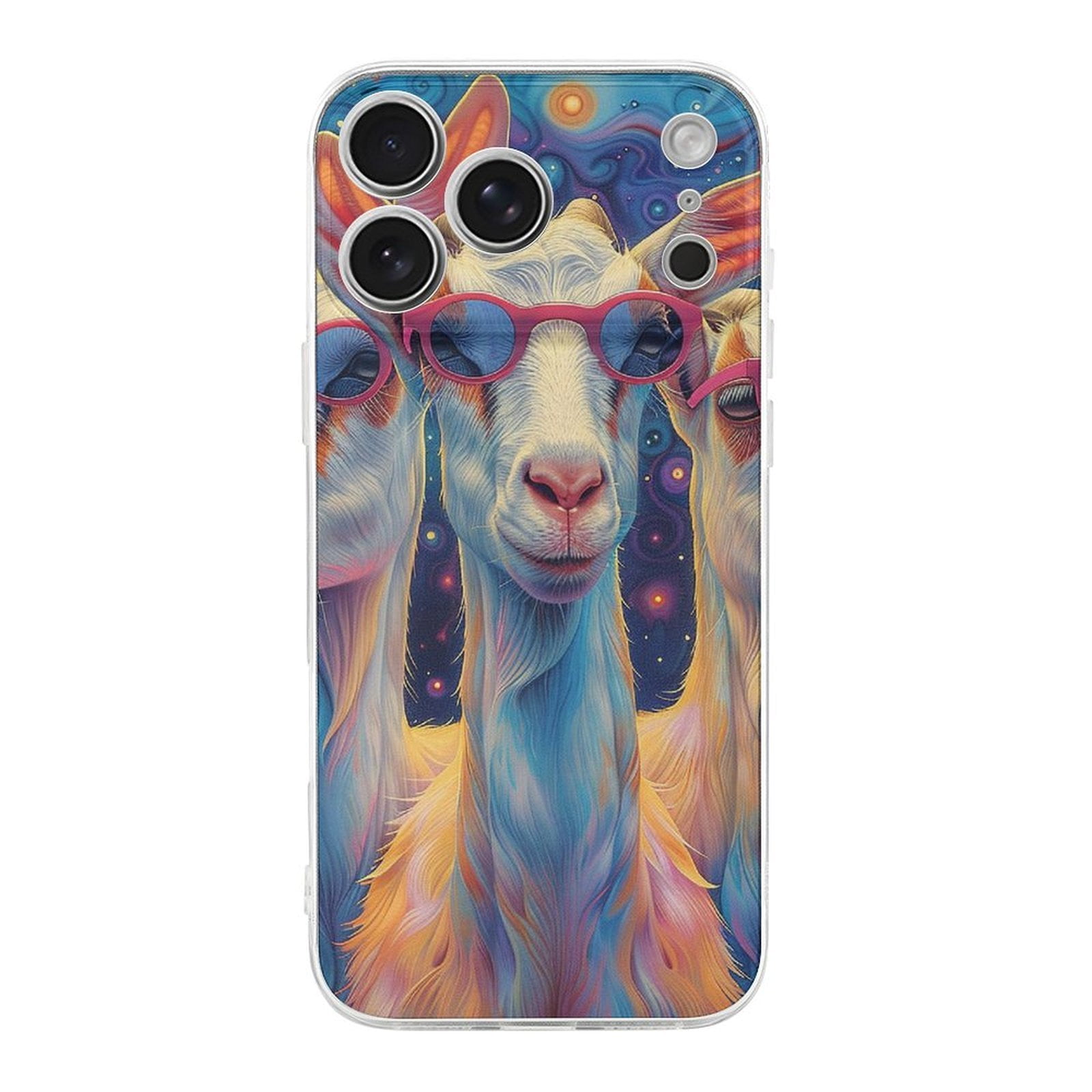 Funny Goat Family Psychedelic Phone Case Compatible with iPhone 17 Pro ...