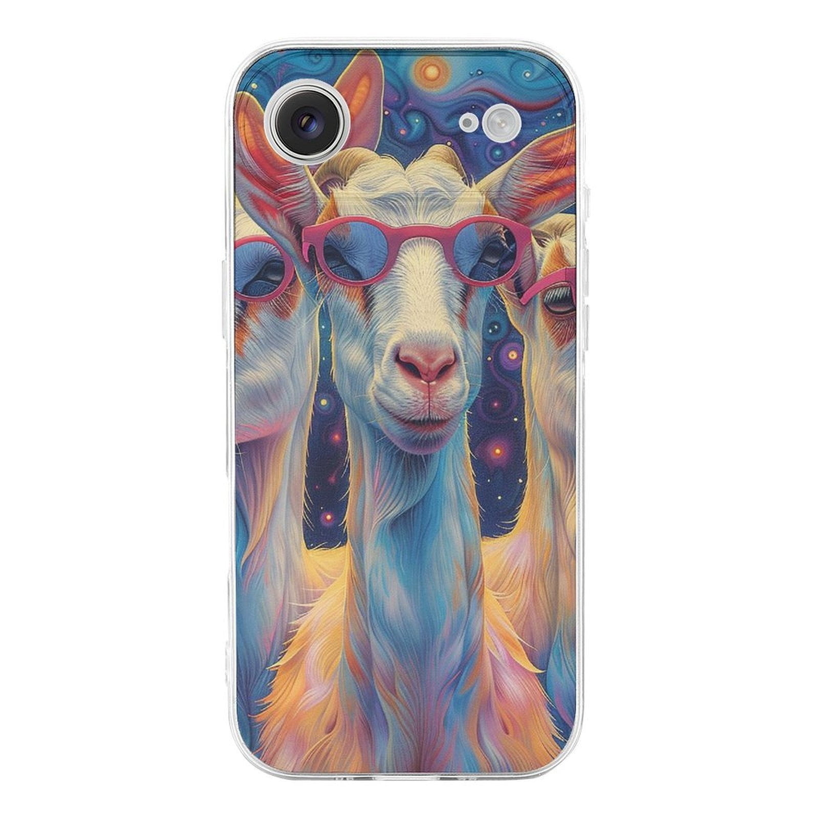 Funny Goat Family Psychedelic Transparent TPU Case for iPhone 17 Air ...