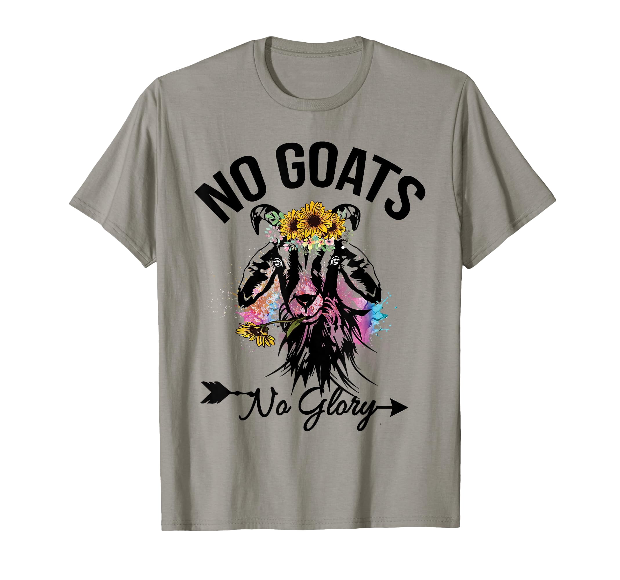 Funny Goat Graphic T-Shirt for Animal Lovers - No Goats No Glory Design ...
