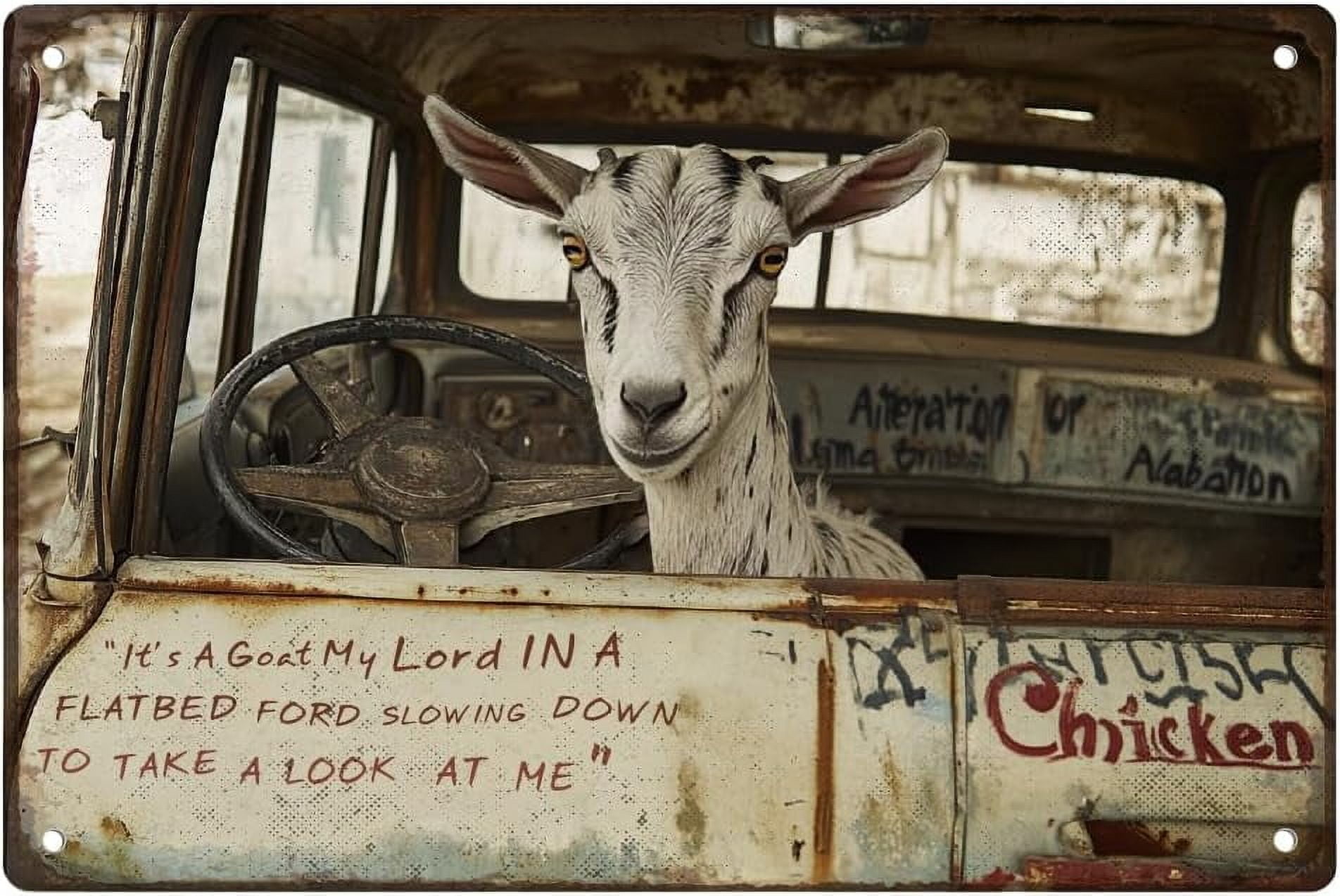 Funny Goat Wall Decor It Is a Goat My Lord Metal Tin Sign Retro Wall ...