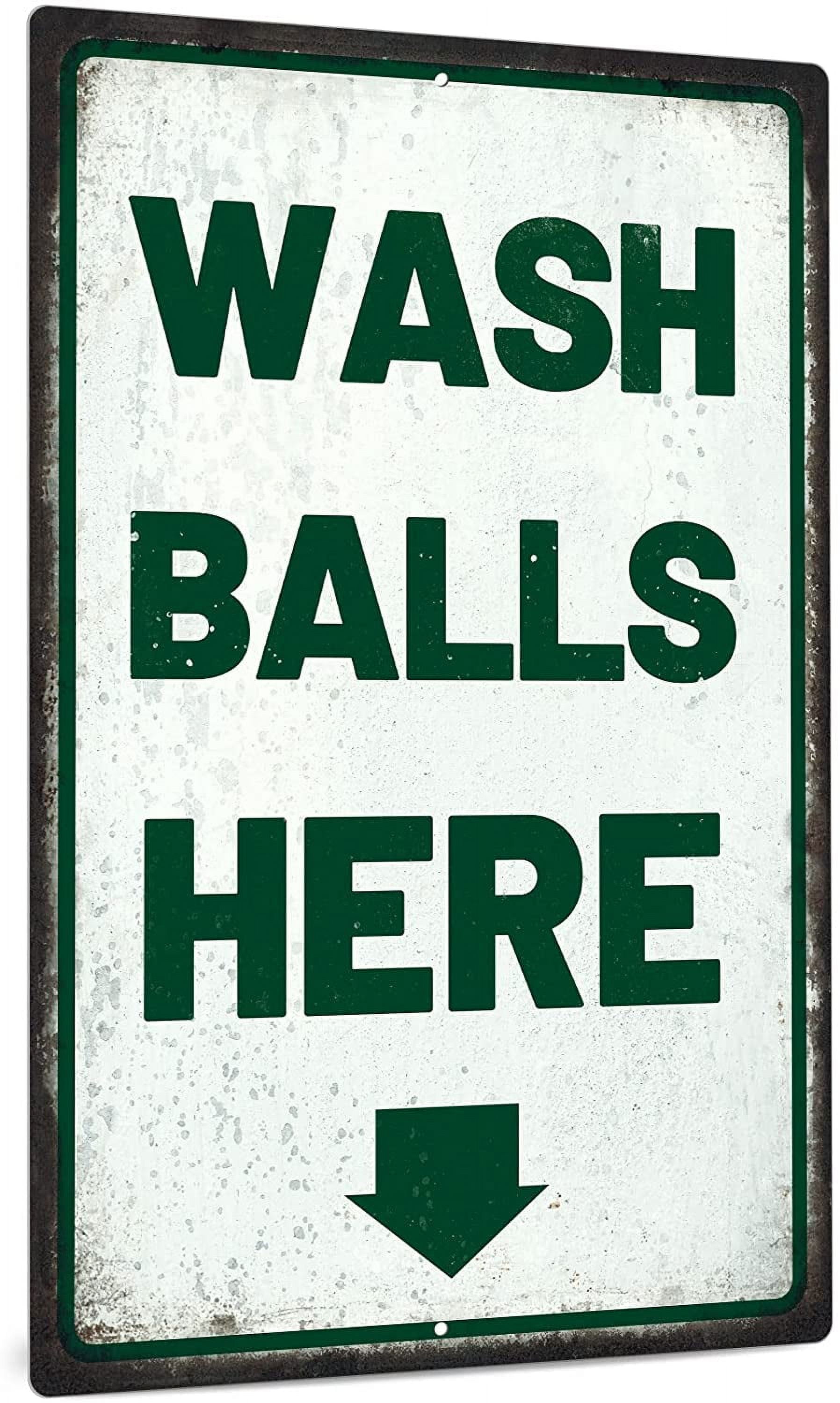 Funny Golf Signs, Man Cave Sports Bar Art, Wash Balls Here, 12x8 Inches ...
