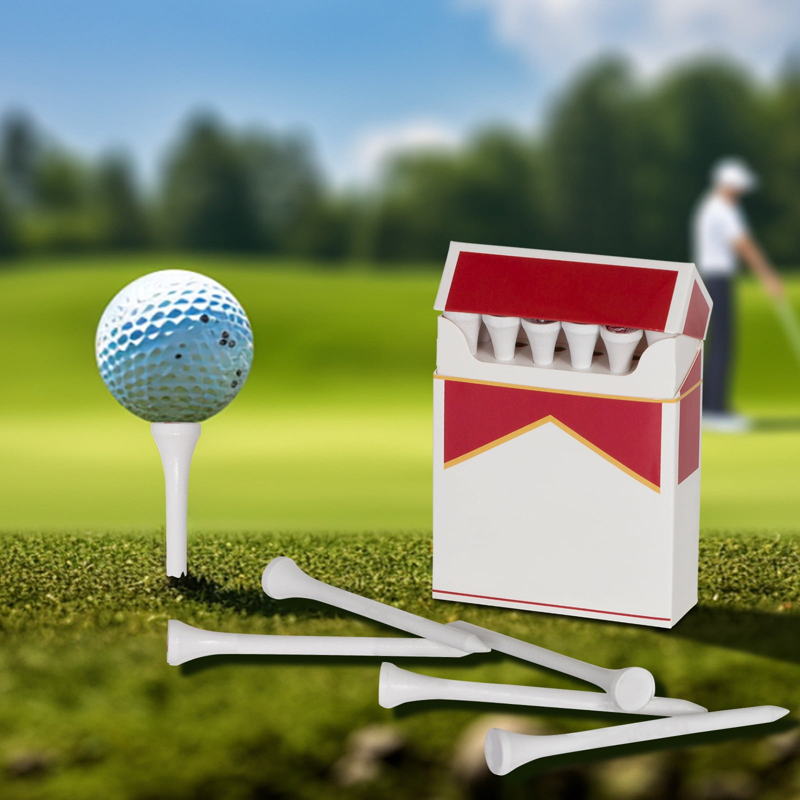 Funny Golf Tees Box with Magnetic Lock - Include 120PCS White Tees ...