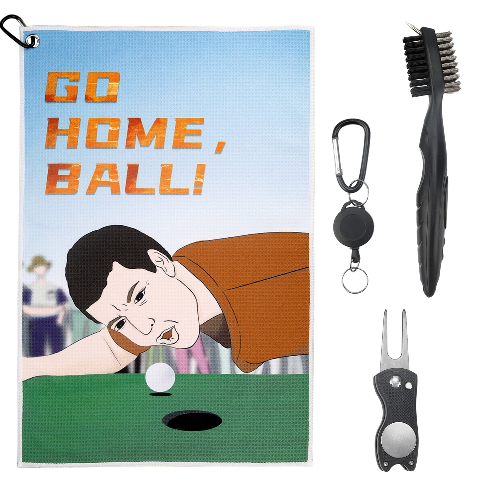 Funny Golf Towels Set - Go Home Ball - Includes Microfiber Towel with ...