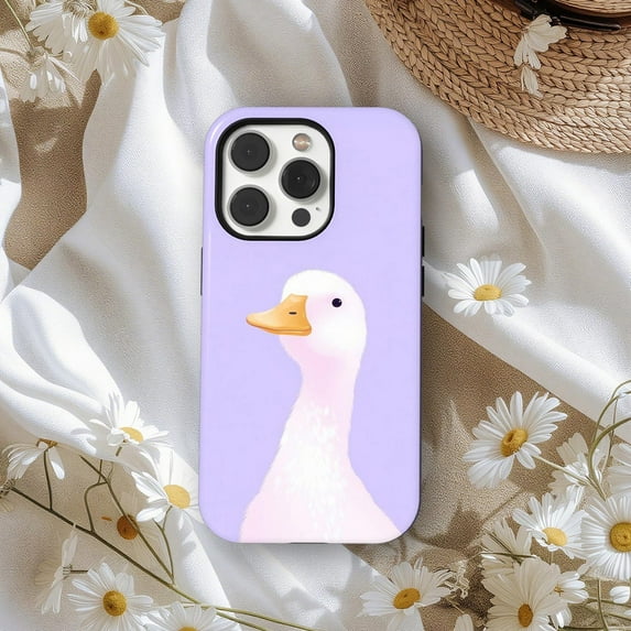 Funny Goose Pastel Purple Duck Art Phone Case 17 16 15 14 13 12 11 Pro ...