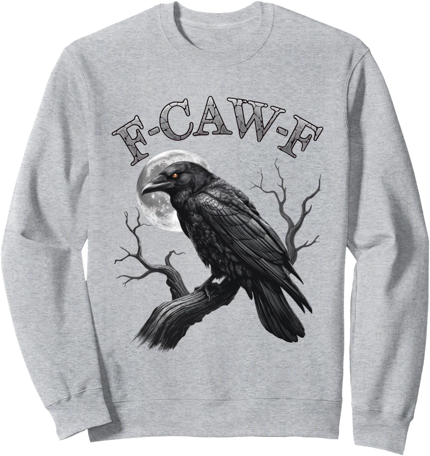 Funny Gothic Black Crow F Caw F Design with Moon Cool Bird Humor for ...