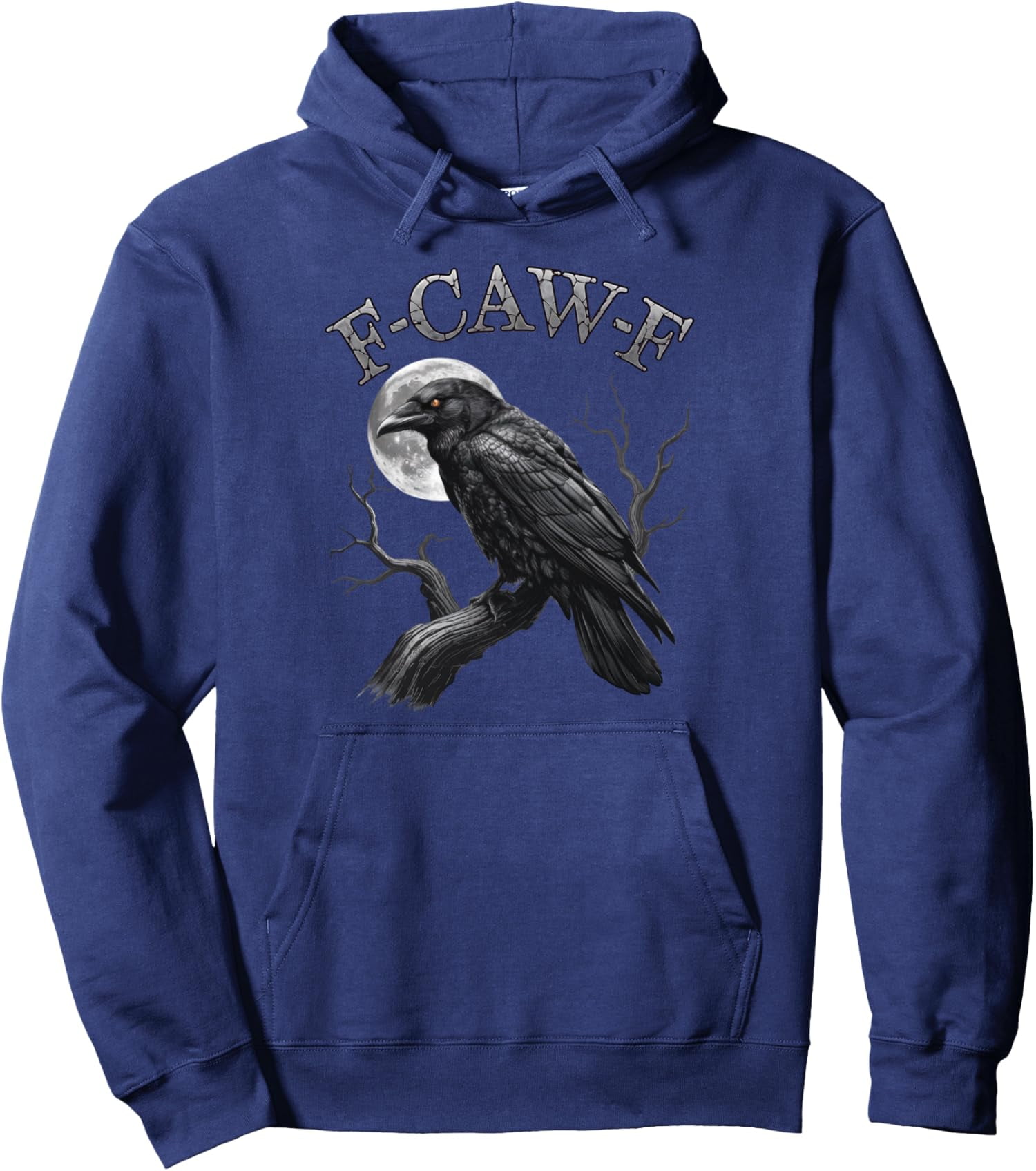 Funny Gothic Black Crow F Caw F Design with Moon Cool Bird Humor for ...