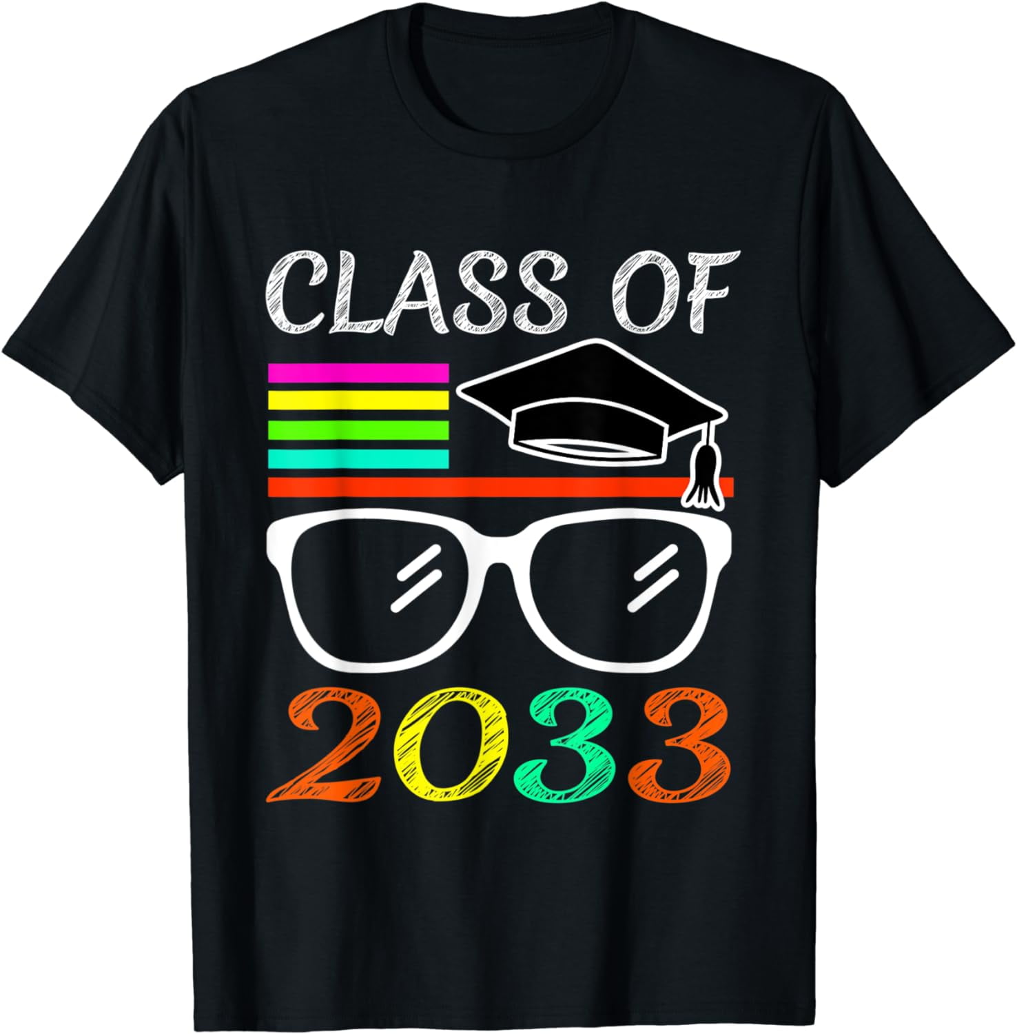 Funny Graduation Grow With Me Class Of 2033 Back To School T-Shirt ...