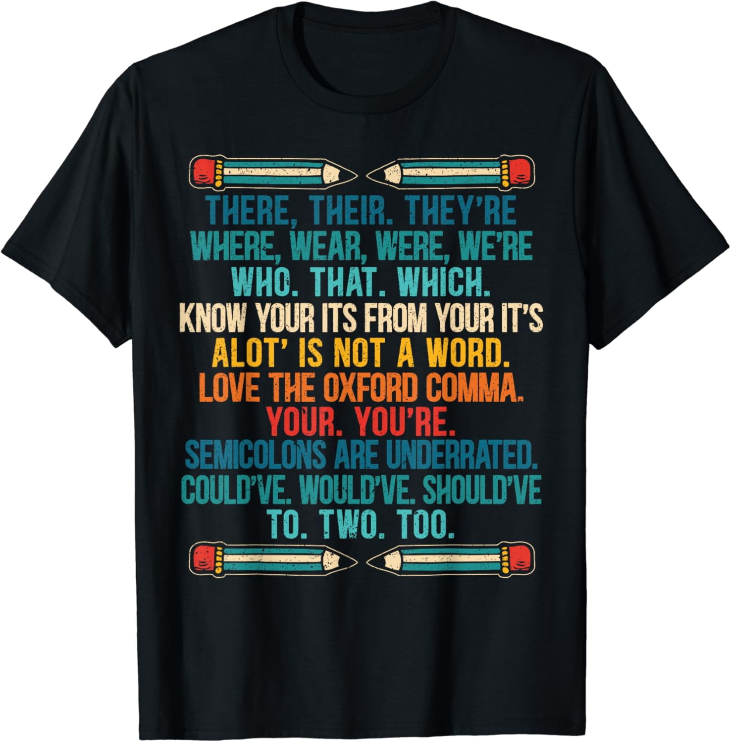 Funny Grammar Police Grammar Nazy English Writing Teacher T-Shirt ...