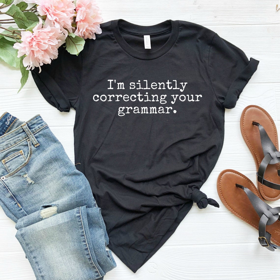 Funny Grammar Shirt, I'M Silently Correcting Your Grammar, Grammar ...