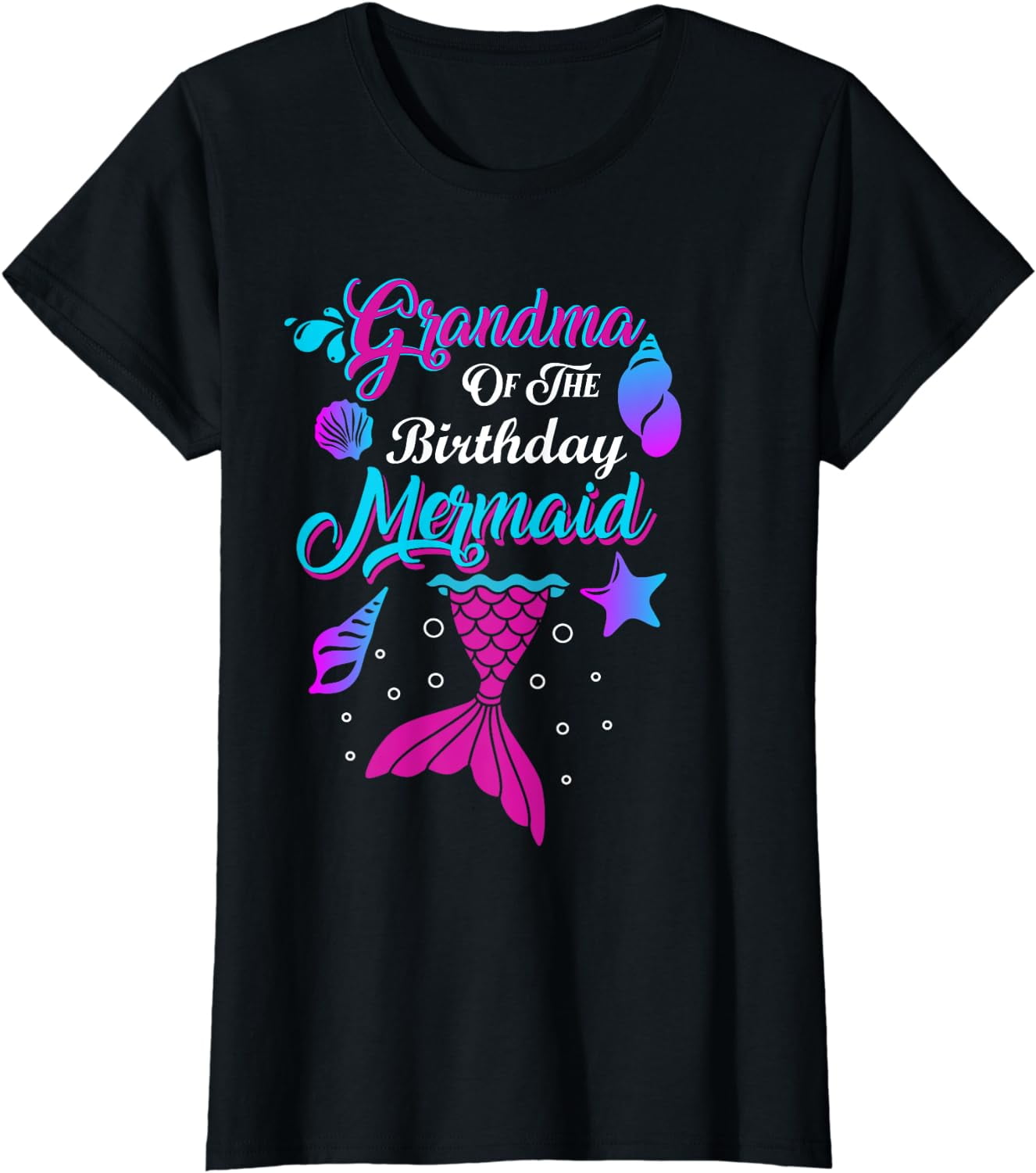 Funny Grandma Of The Birthday Mermaid Grandma Birthday Party T-Shirt ...