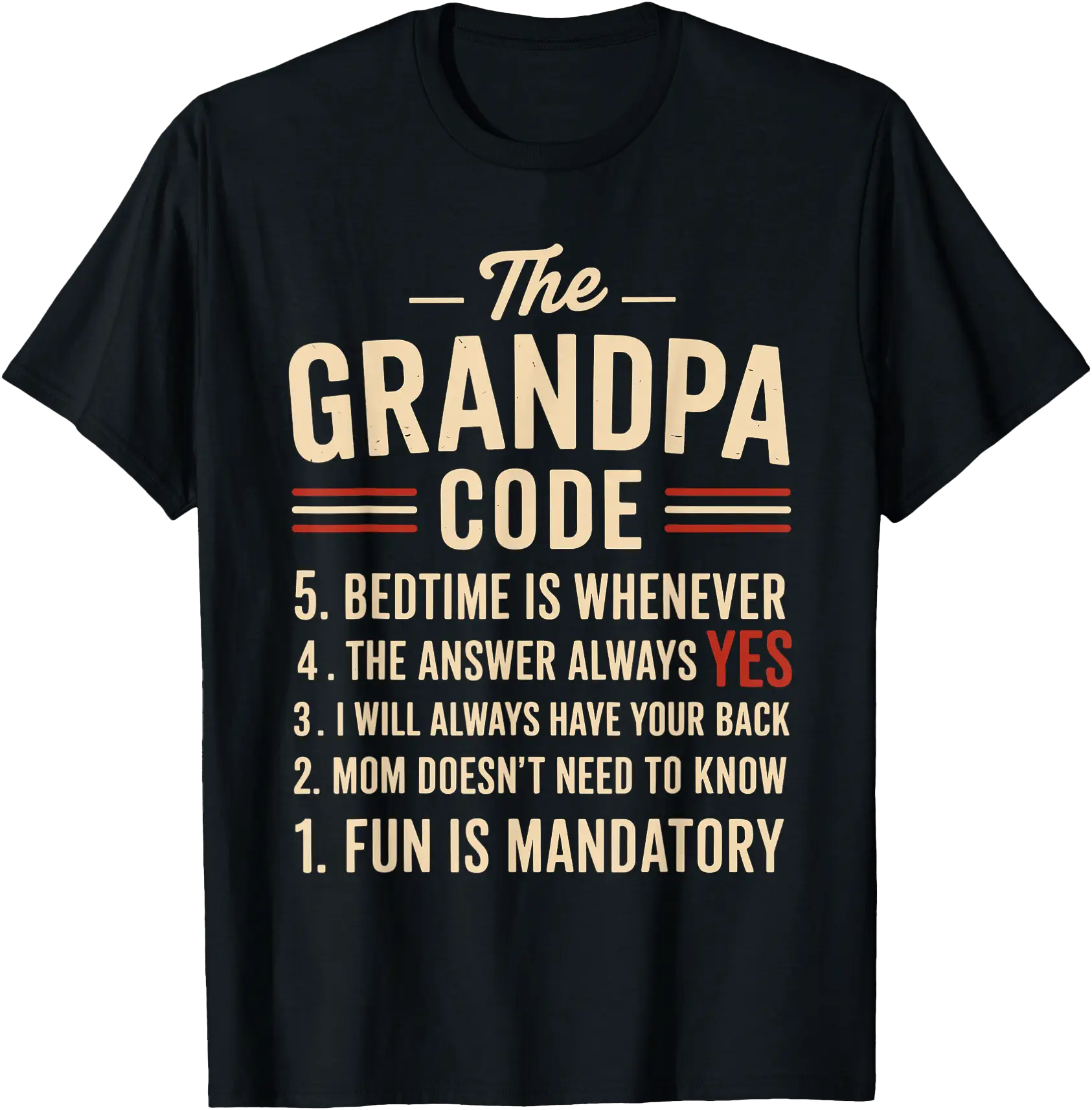Funny Grandpa Code Fun Rules T-Shirt - Grandfather & Grandchildren ...